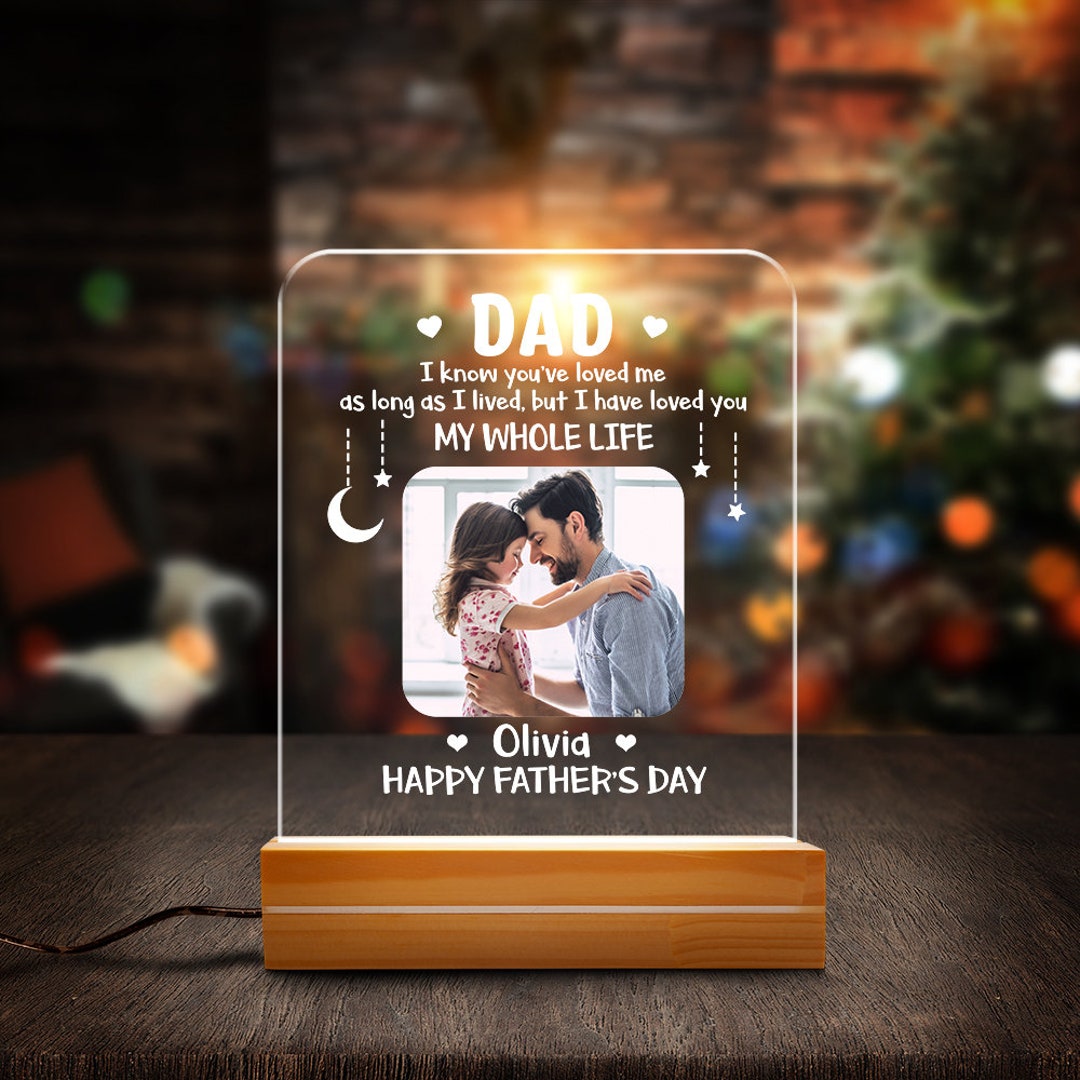 Personalized Photo Father's Day Night Light, Custom Love You Dad Night ...