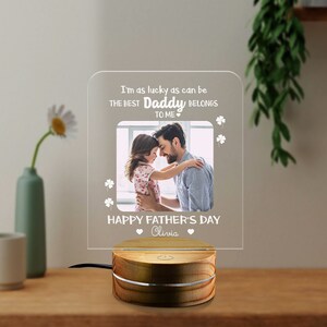 Personalized Photo Father's Day Night Light, Custom Love You Dad Night ...
