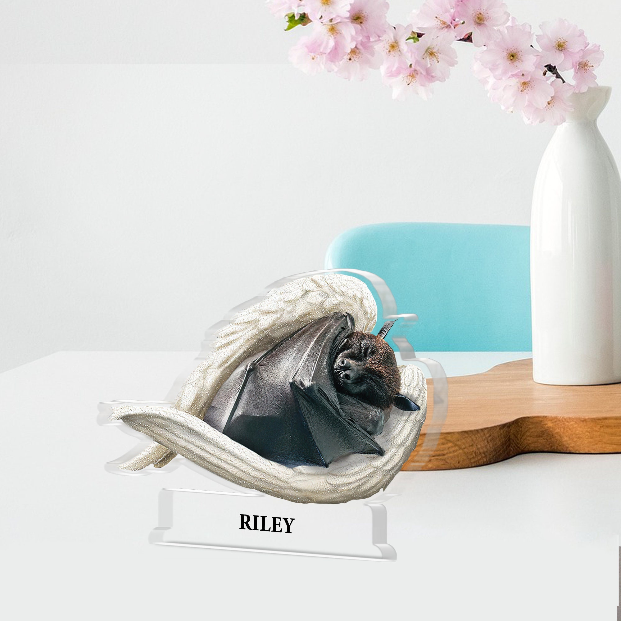 Personalized Bat Angel Wings Acrylic Plaque Bat Acrylic - Etsy