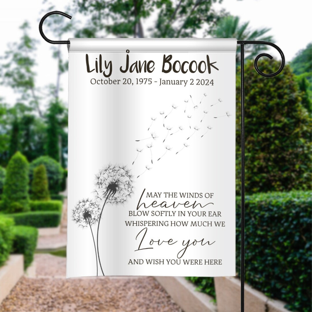 Personalized Memorial Garden Flag, Memorial Sign, in Loving Memory of ...