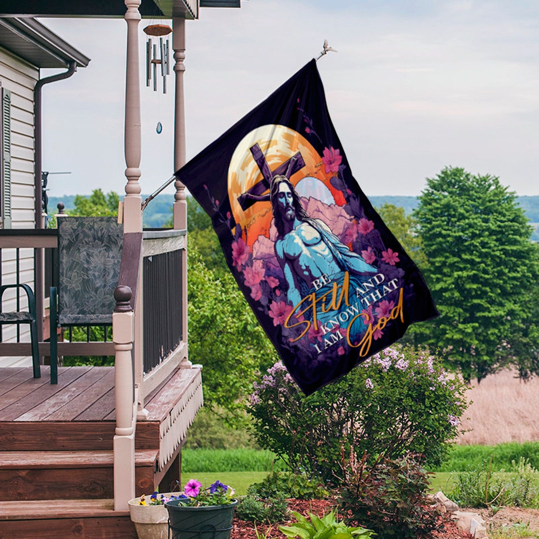 Jesus Cross Flower Garden Flag, Resurrection of Jesus Easter Flag,jesus ...