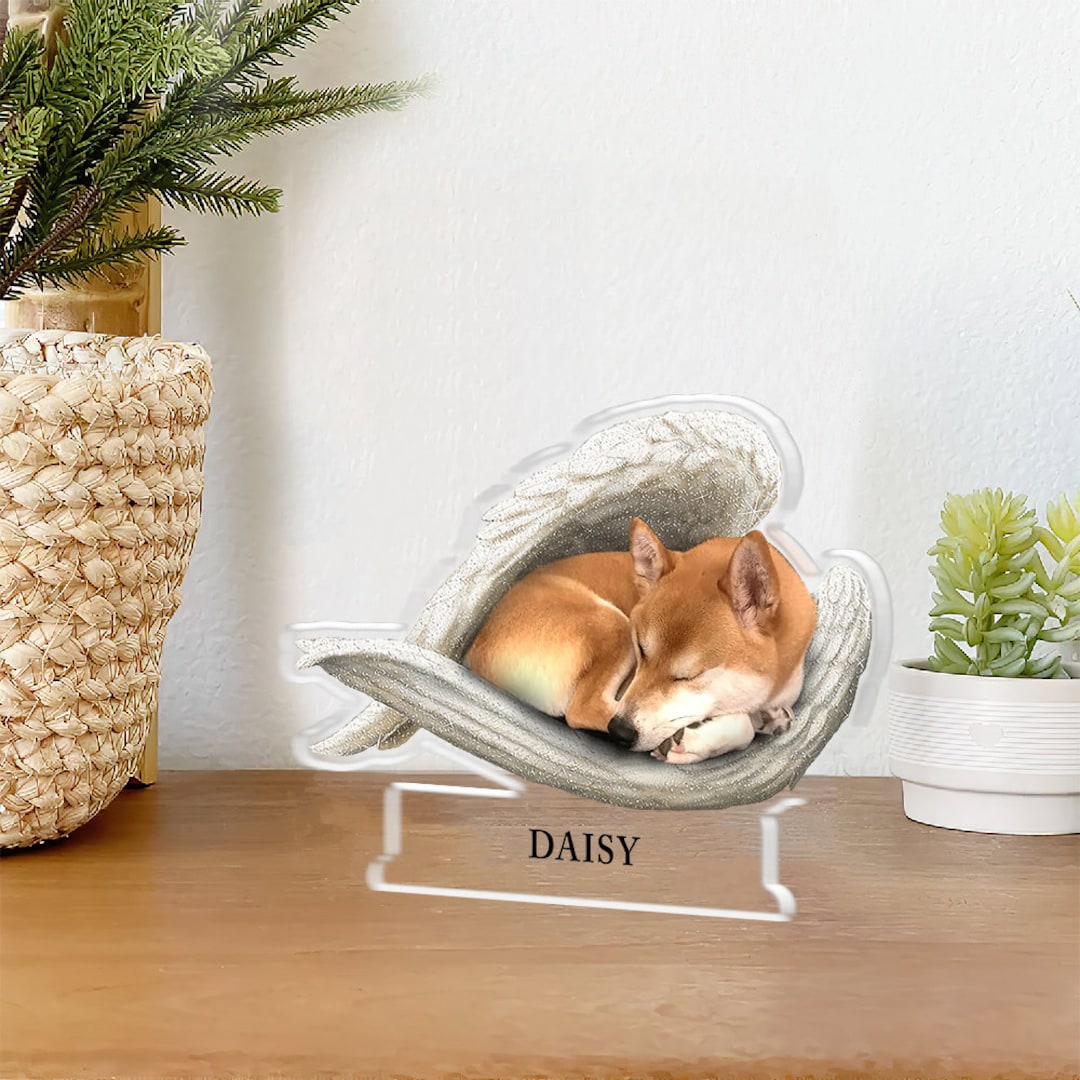 Personalized Shiba Inu Dog Angel Wings Acrylic Plaque, Shiba Inu Dog ...