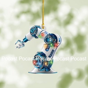Personalized Robotics Christmas Ornament, Robotics Santa Ornament ...