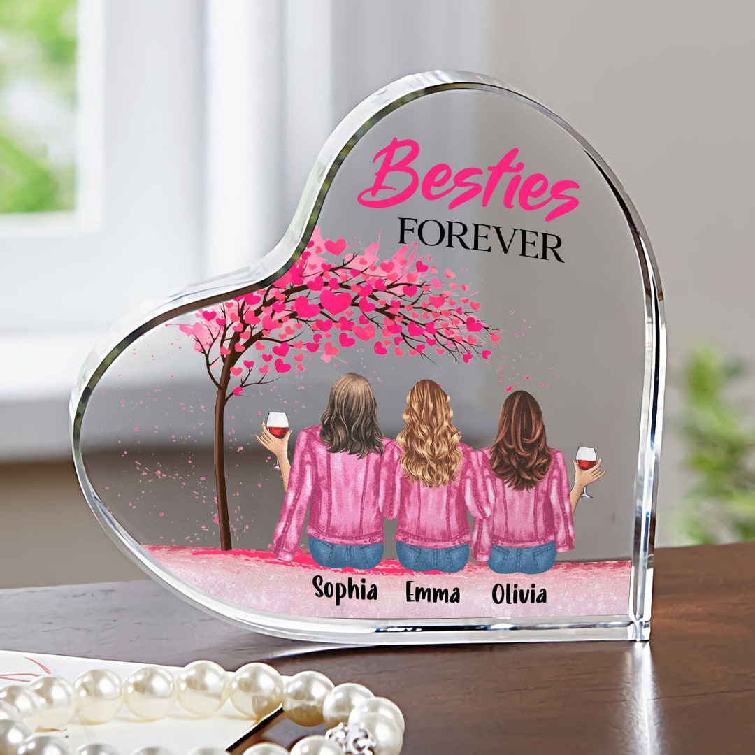Personalized Bestie Forever Heart Shape Acrylic Plaque Best Friend ...