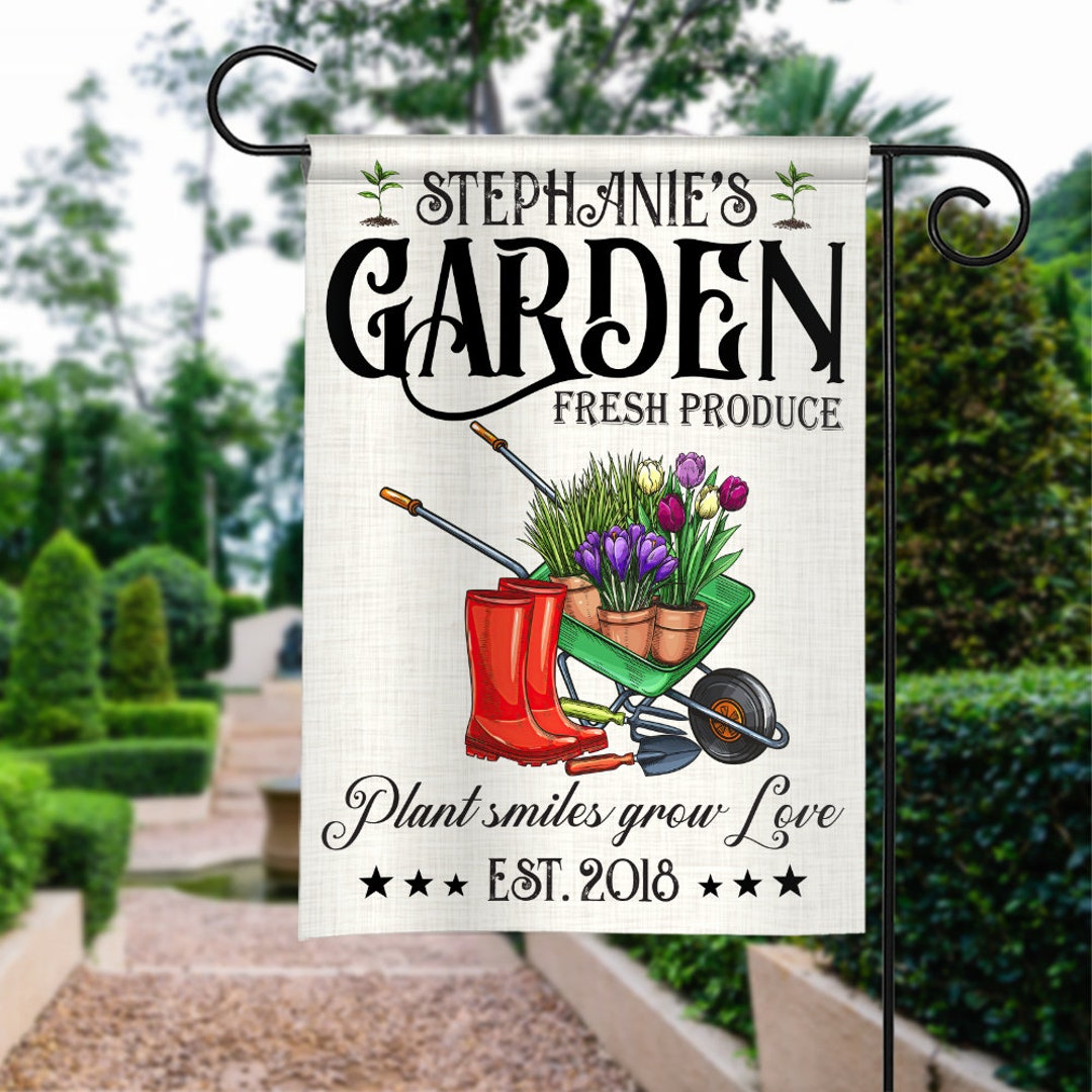 Personalized Garden Double-sided Flag, Custom Garden Rules Flag, Garden ...