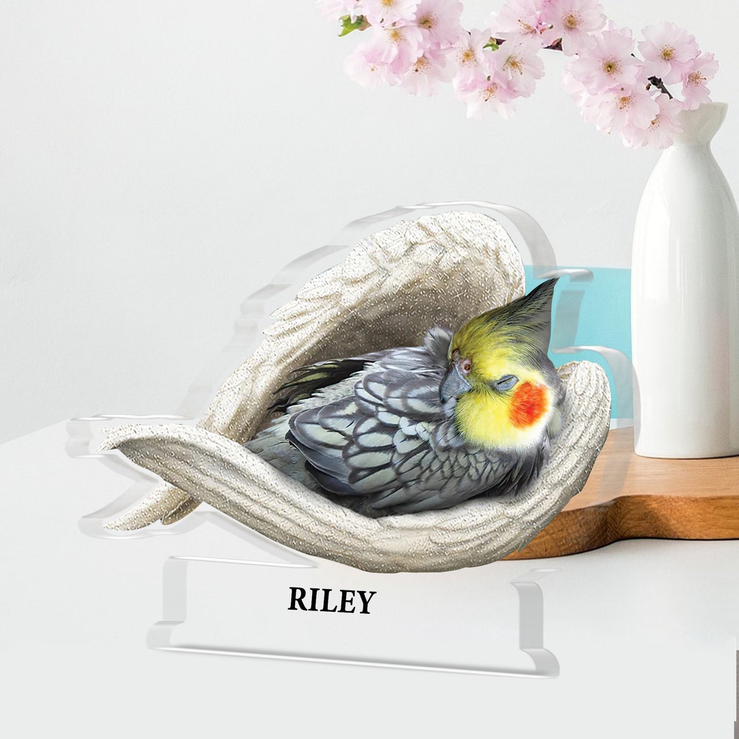 Personalized Cockatiel Angel Wings Acrylic Plaque, Cockatiel Acrylic ...