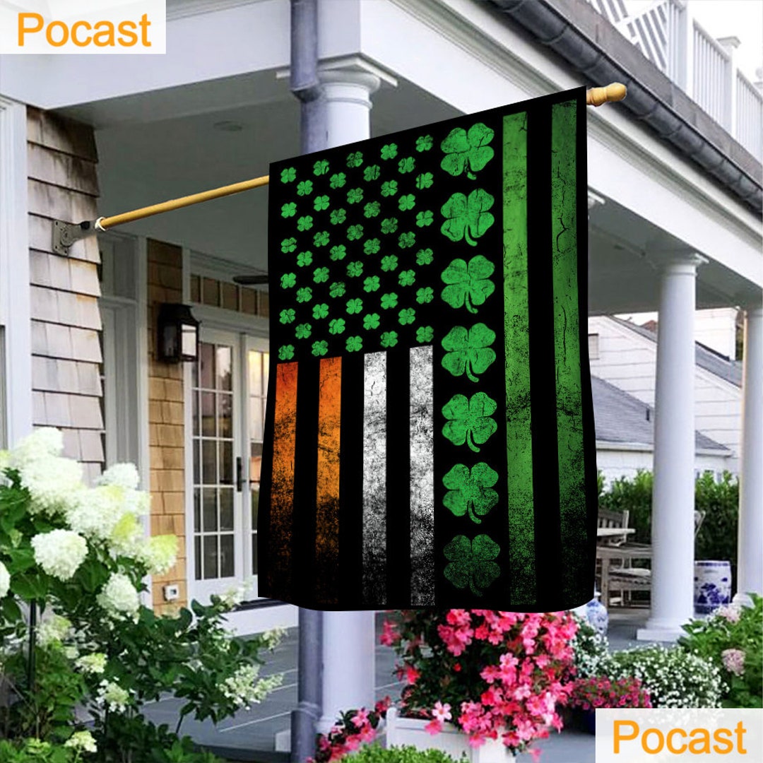 Irish Blessing Flag, Celtic Cross Flag, Irish Gift, Happy St. Patrick's ...