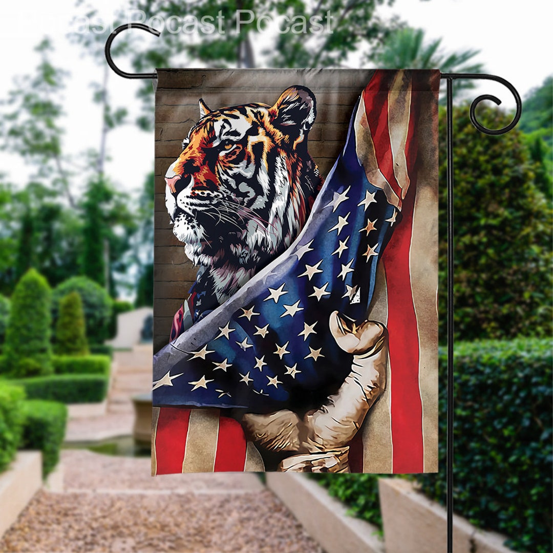 Tiger Happy Independence Day Flag, Love Tiger Flag, 4th July Flag ...