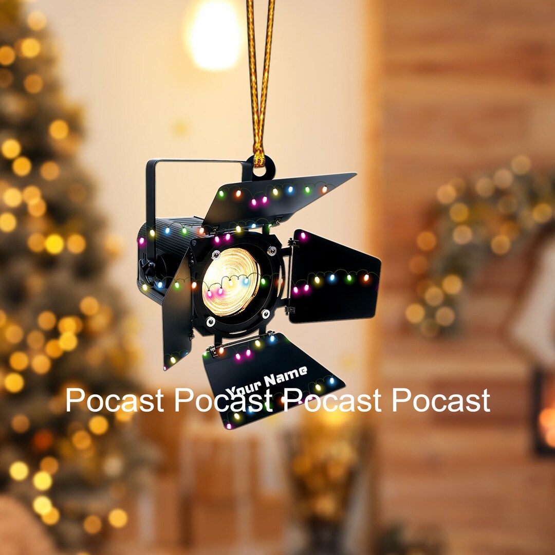 Personalized Professional Black Spotlight Christmas Ornament, Stage ...