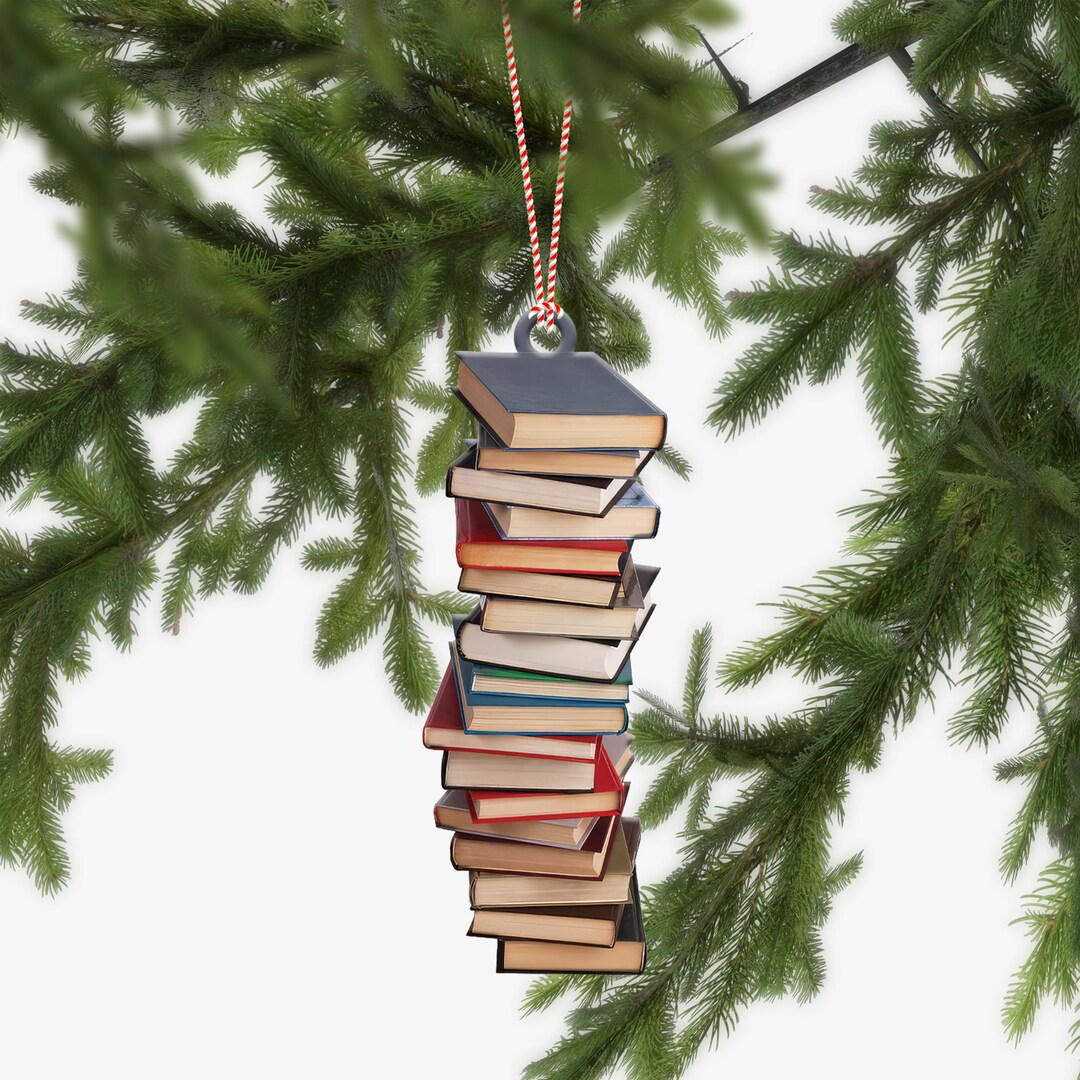 Personalized Books Ornament, Books Car Ornament, Books Christmas ...