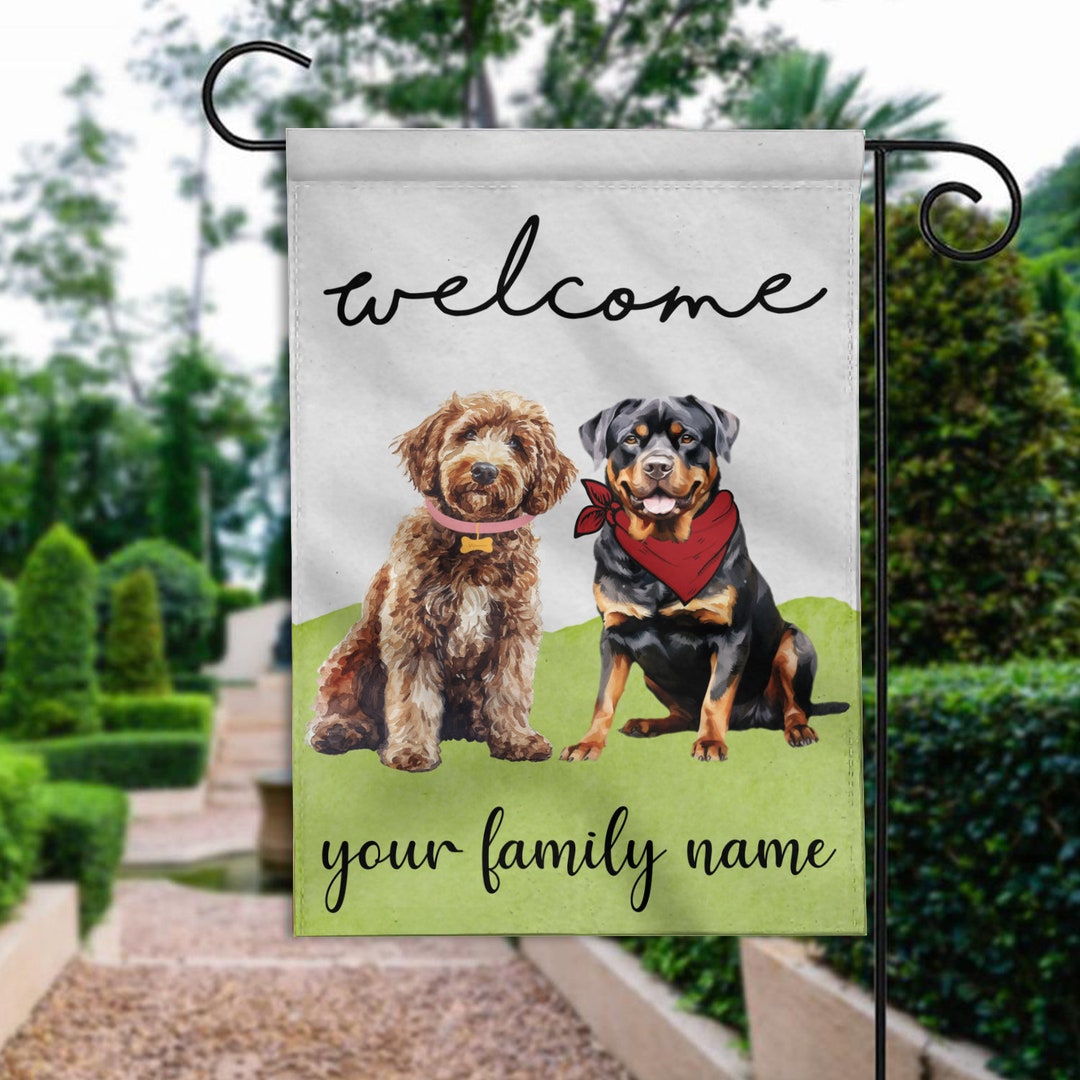 Personalized Dog Flag, Custom Preppy Dog Welcome Flag, Welcome to the ...