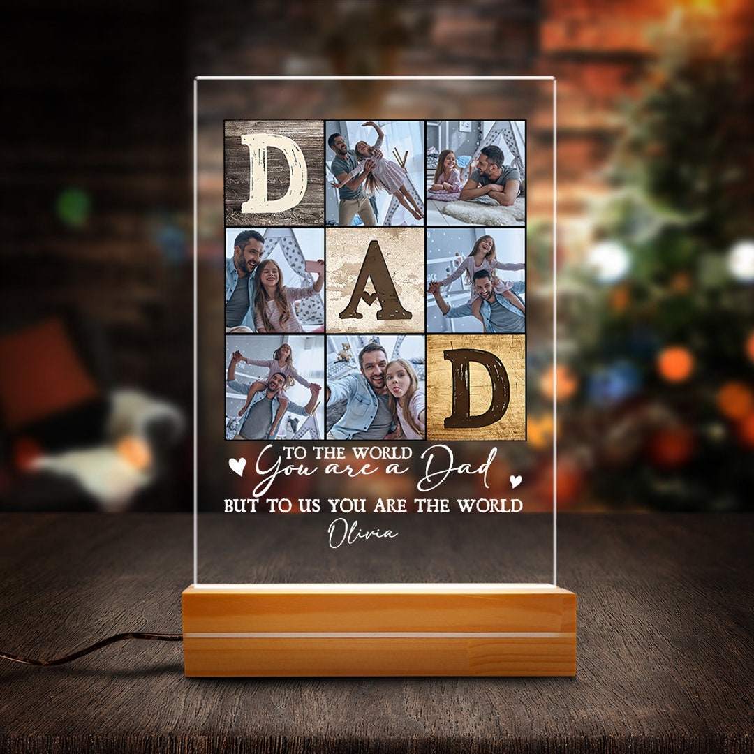 Personalized Photo Father's Day Night Light, Custom Love You Dad Night ...