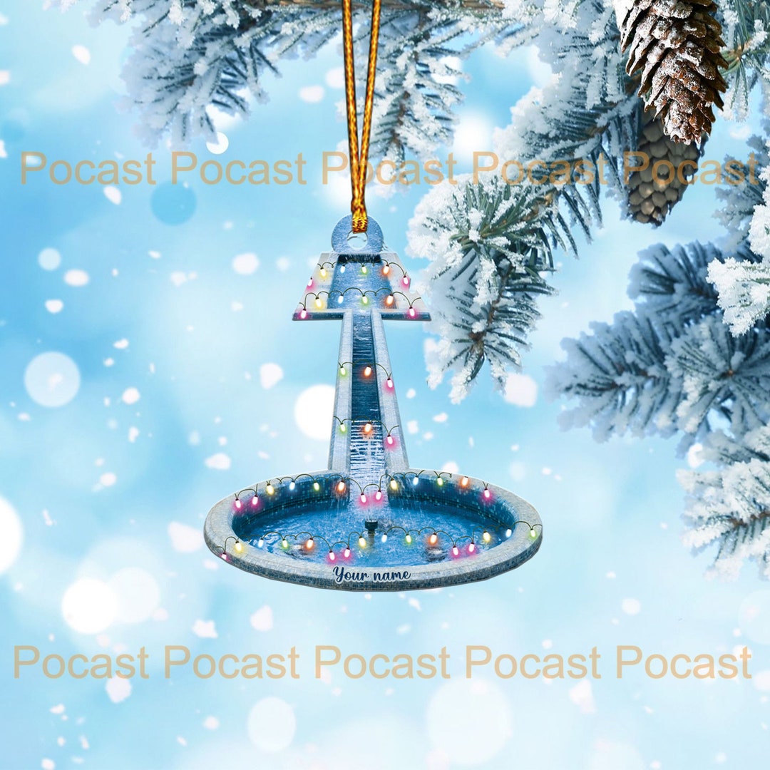 Fountain Garden Swimming Pool Xmas Ornament, Swimming Pool, Patio ...