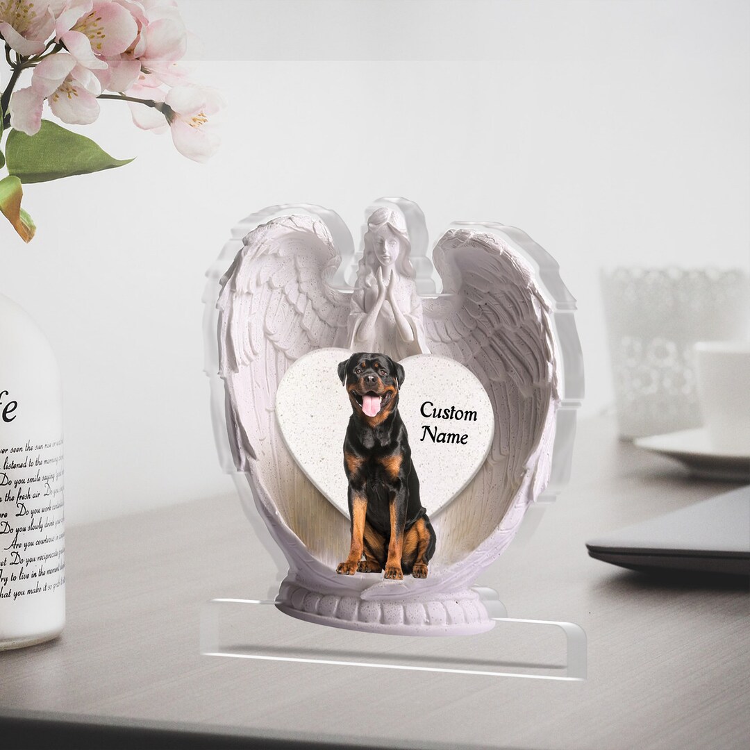 Personalized Rottweiler Dog Angel Wings Acrylic Plaque, Love Dog ...