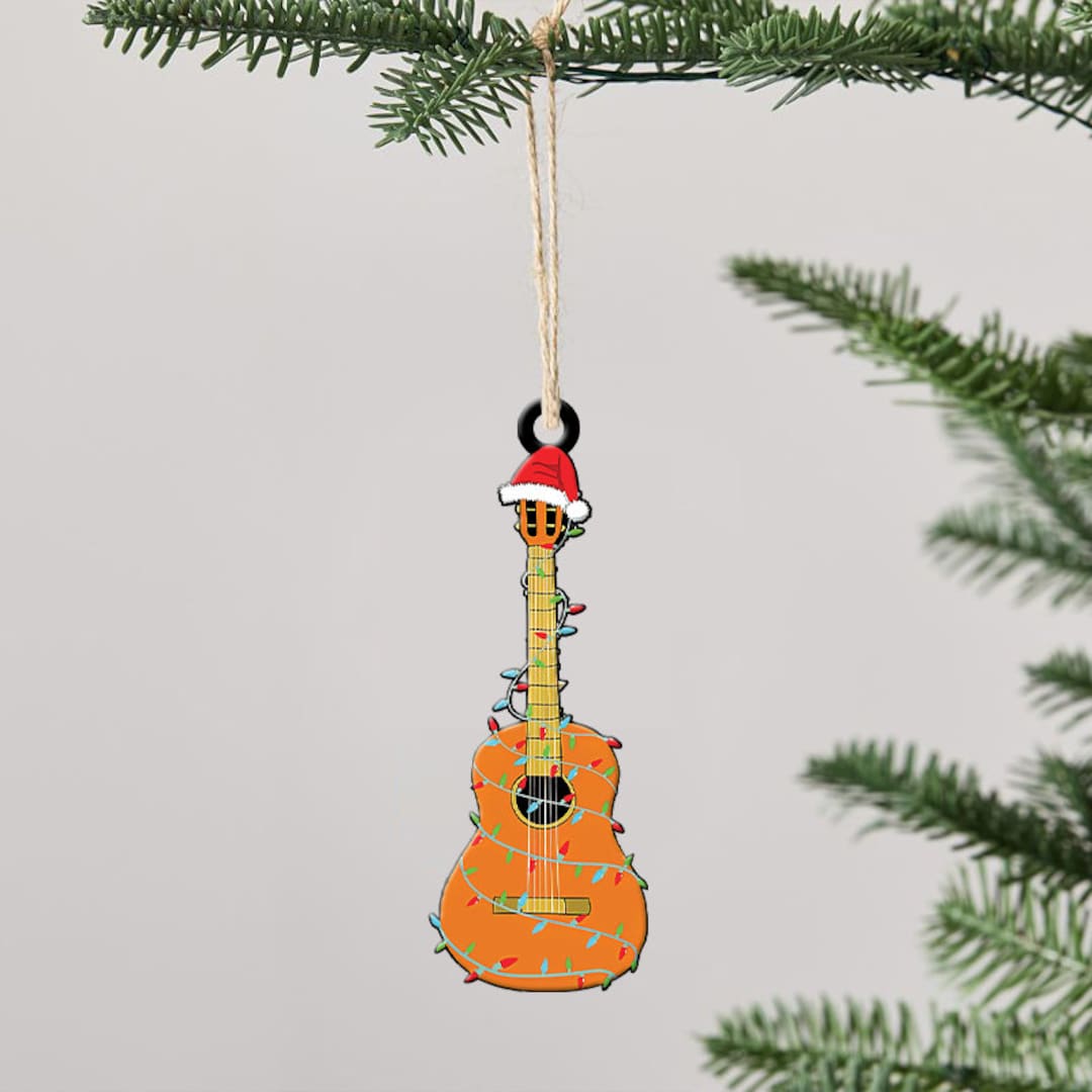 Guitar Christmas Light Ornament, Christmas Tree Ornament Decor, Funny ...