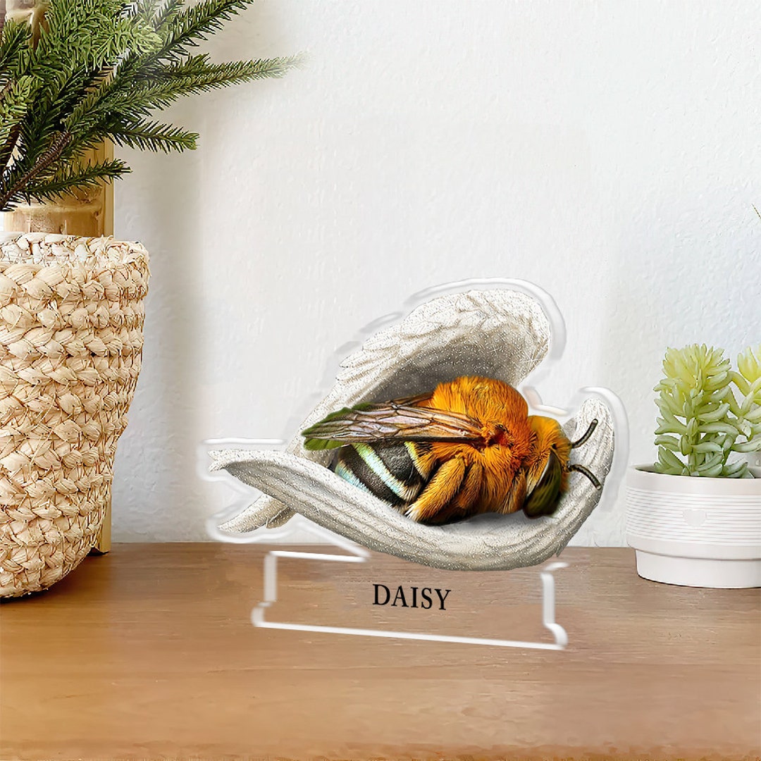 Personalized Bee Angel Wings Acrylic Plaque, Bee Acrylic Keepsake, Bee ...