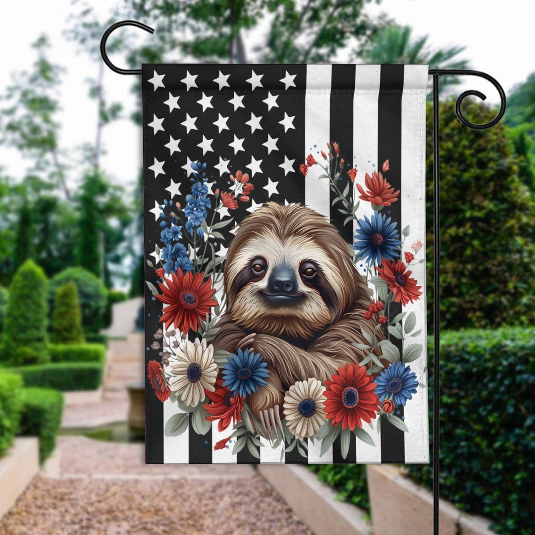 Sloth Happy 4th of July Flag, American Sloth Flag, Sloth USA Happy ...