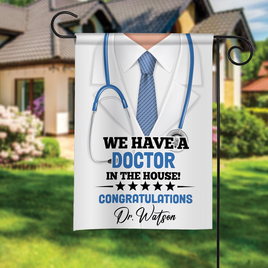 Personalized Doctor Graduation Flag, Custom Doctor Flag, Class of 2024 ...