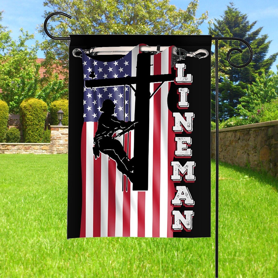 Lineman Flag, Lineman American Garden Flag, American Garden Flag ...