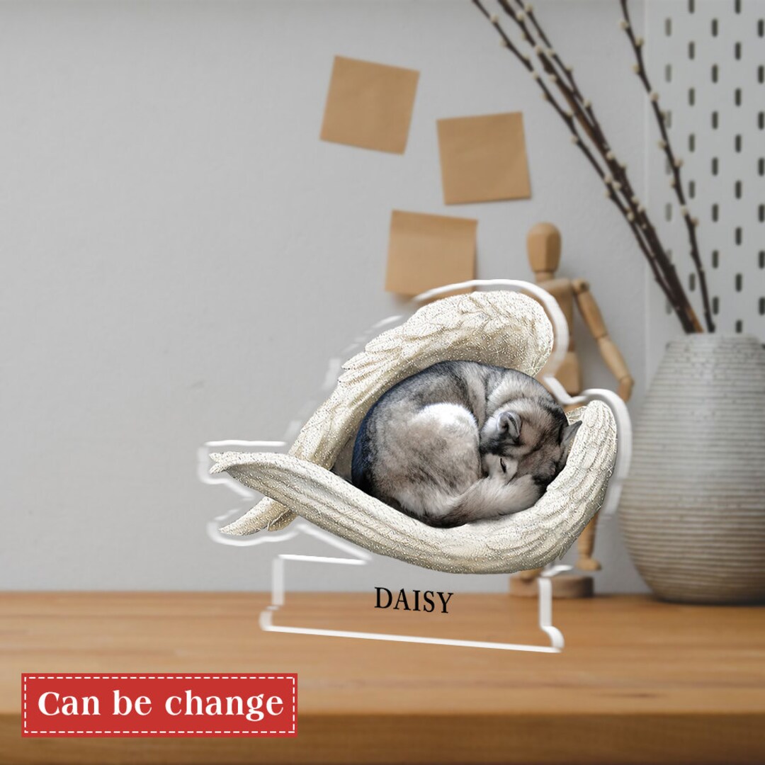 Personalized Siberian Husky Dog Angel Wings Acrylic Plaque, Siberian ...