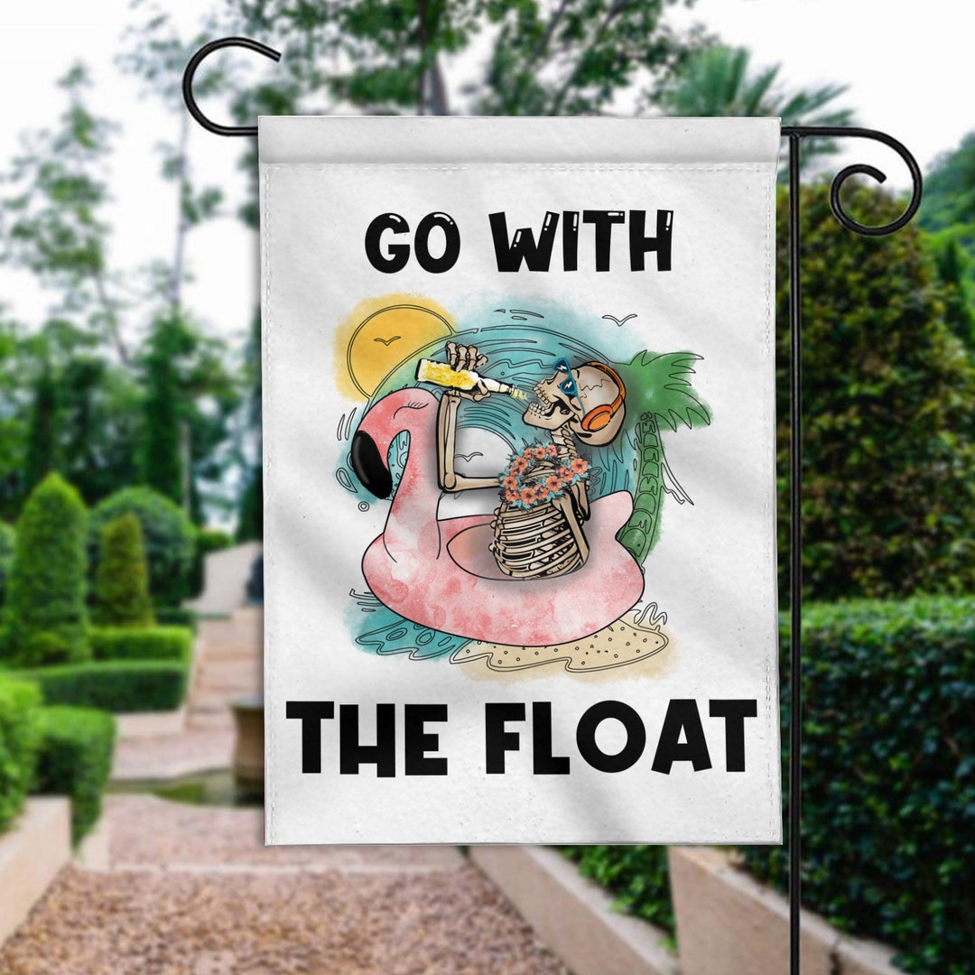 Skeleton Go With the Float Flag, Skeleton Summer Flag, Skeleton Beach ...