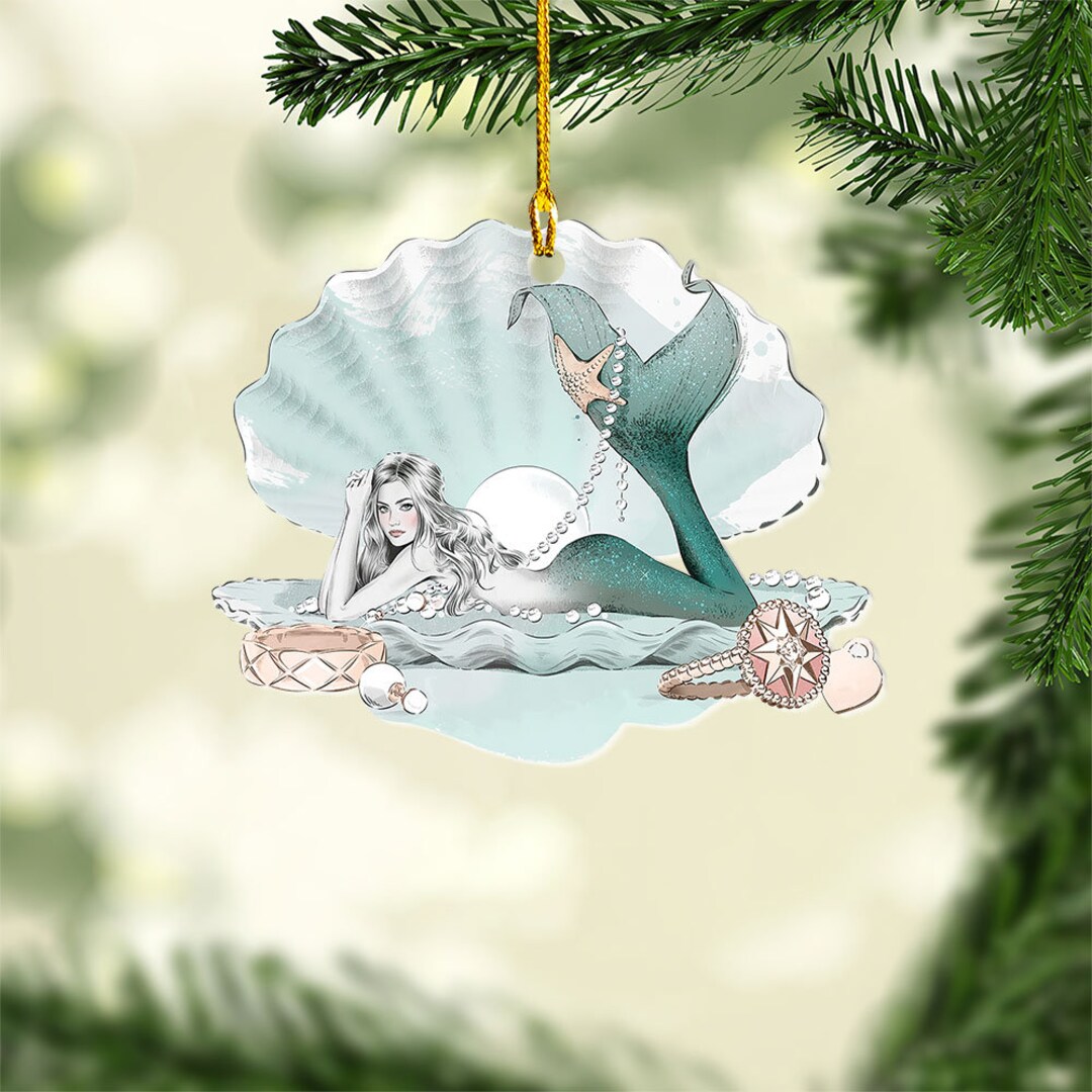 Mermaid Christmas Ornament, Mermaid Ornament Hanging Car, Mermaid Car ...