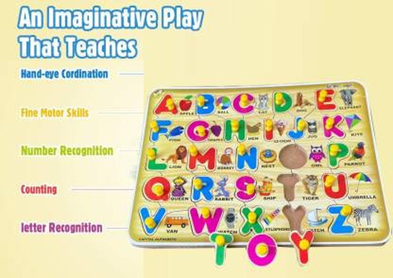 3D Alphabet Puzzles With Pictures Educational Learning ABC Letters ...