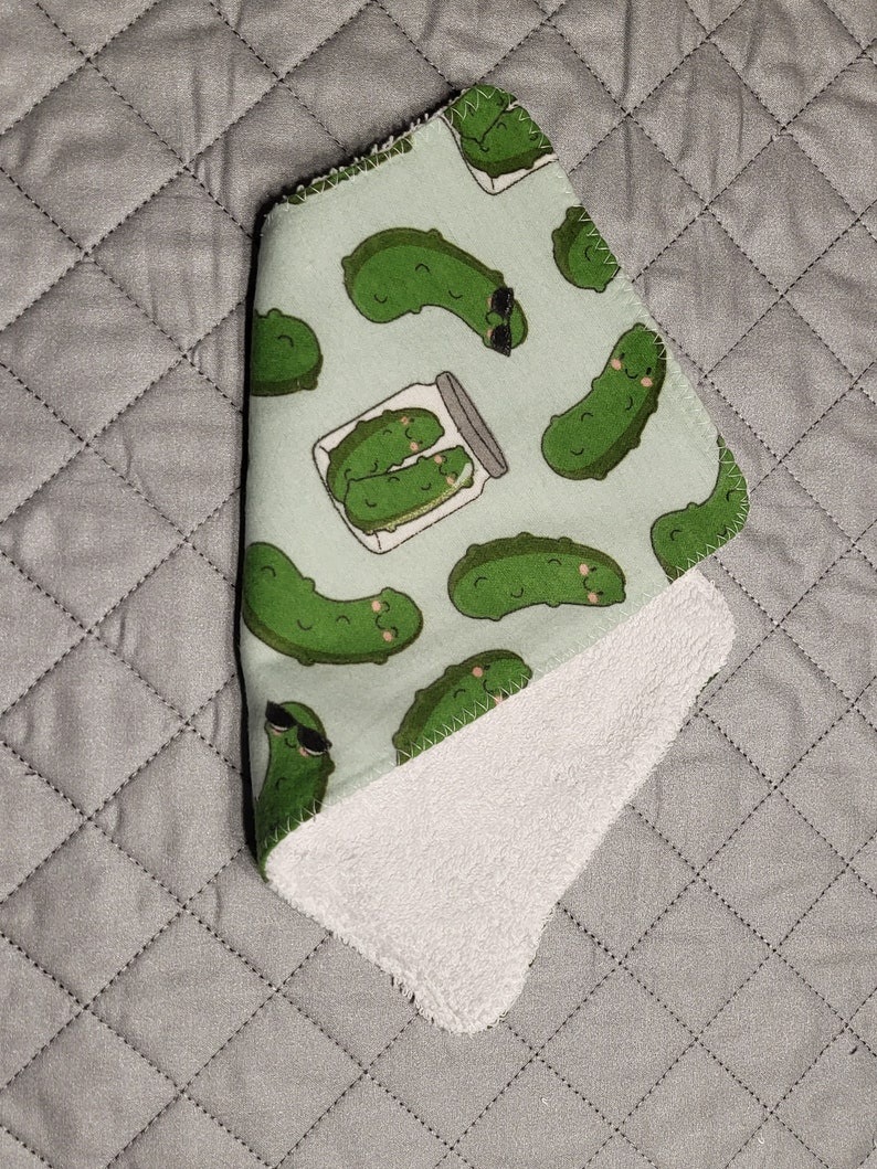 Soft Pickle Pattern Burping Towels - Green or White Backing - Etsy