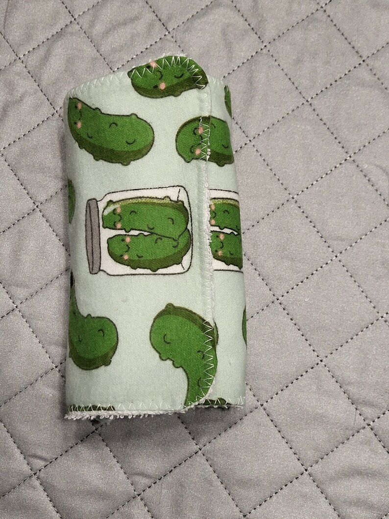 Soft Pickle Pattern Burping Towels - Green or White Backing - Etsy