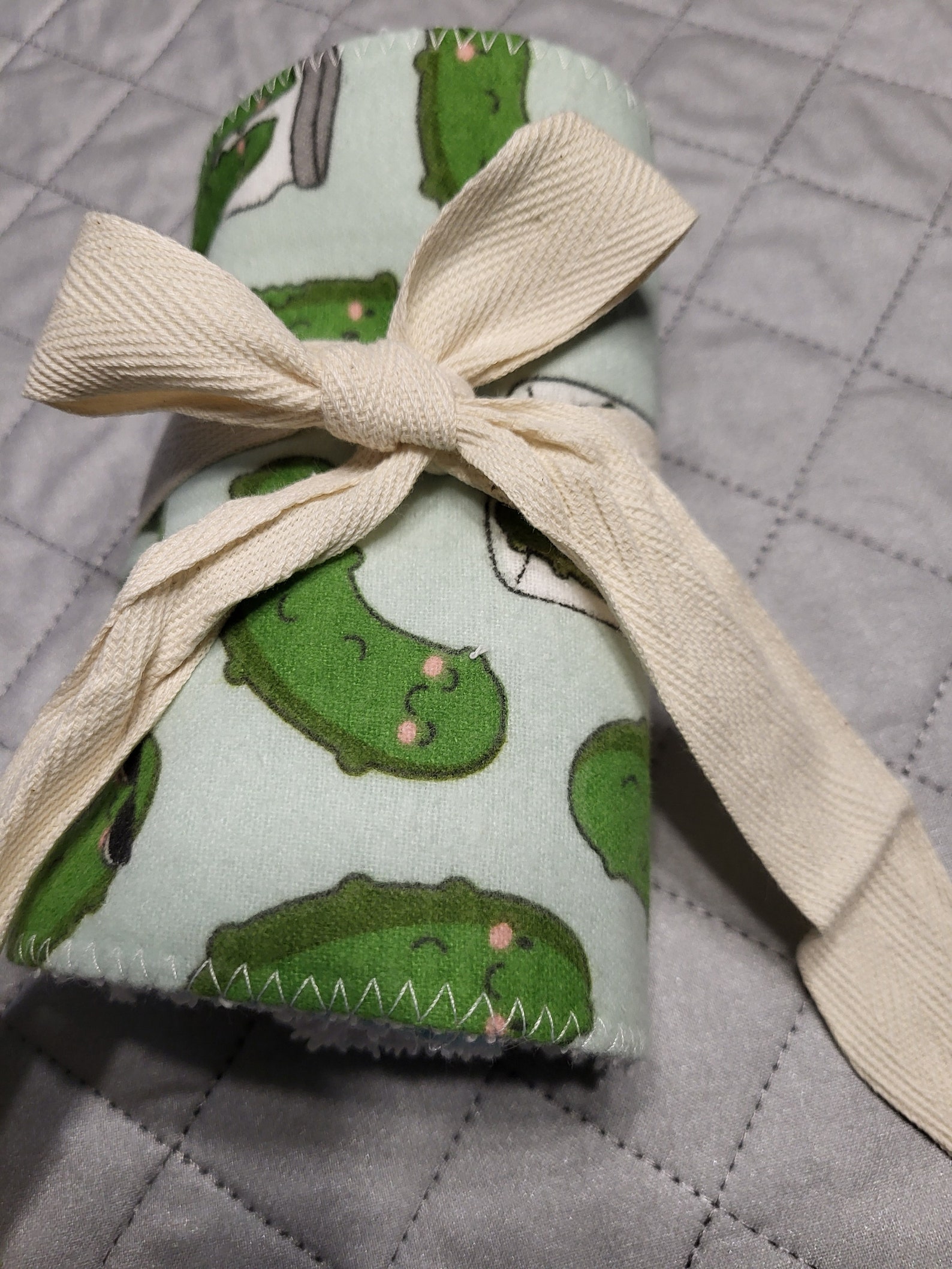 Soft Pickle Pattern Burping Towels - Green or White Backing - Etsy