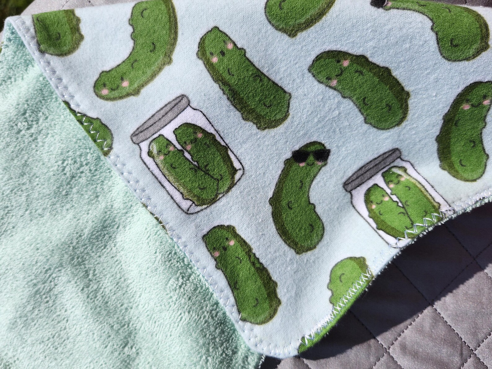 Soft Pickle Pattern Burping Towels - Green or White Backing - Etsy