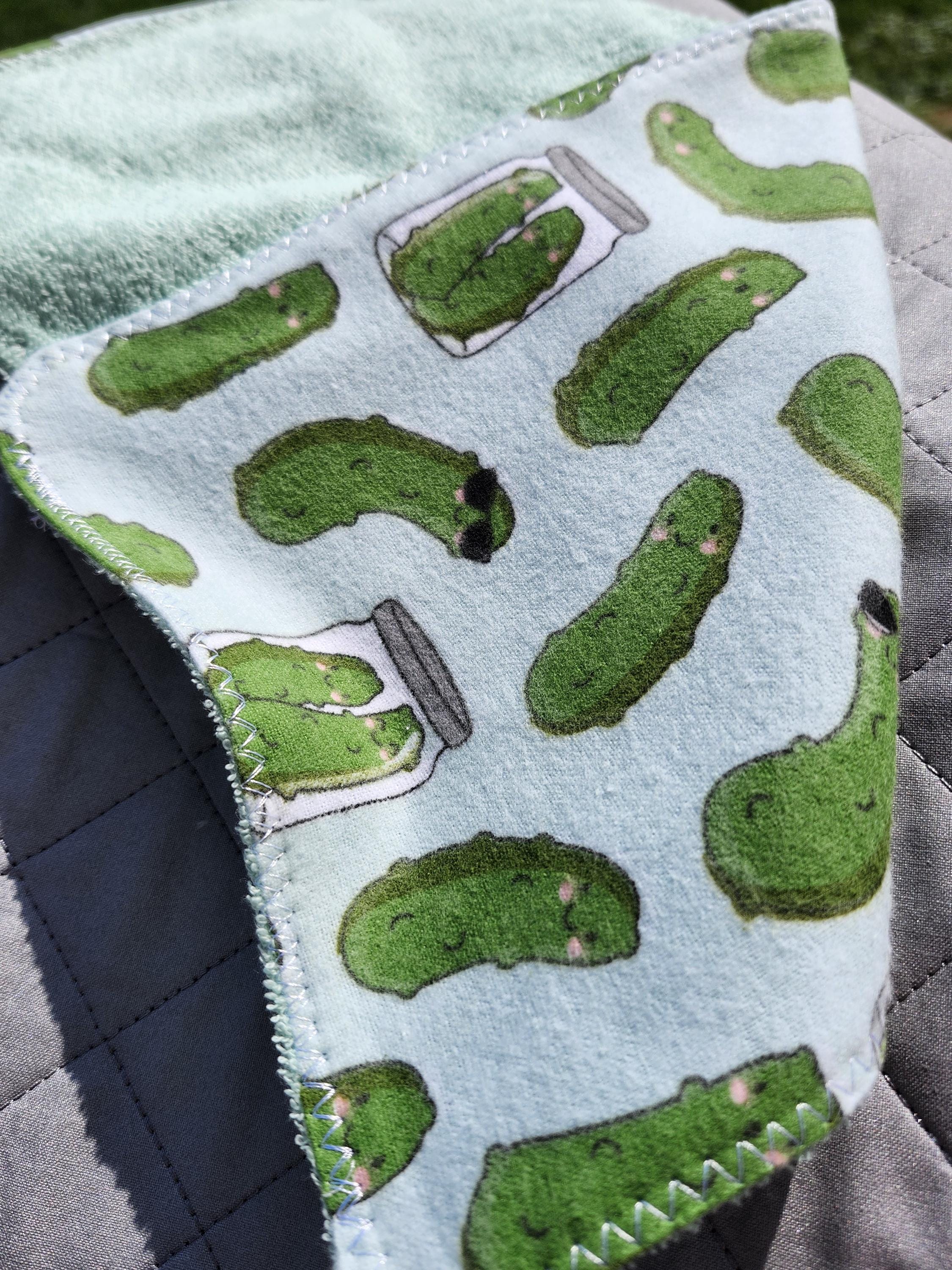 Soft Pickle Pattern Burping Towels - Green or White Backing - Etsy