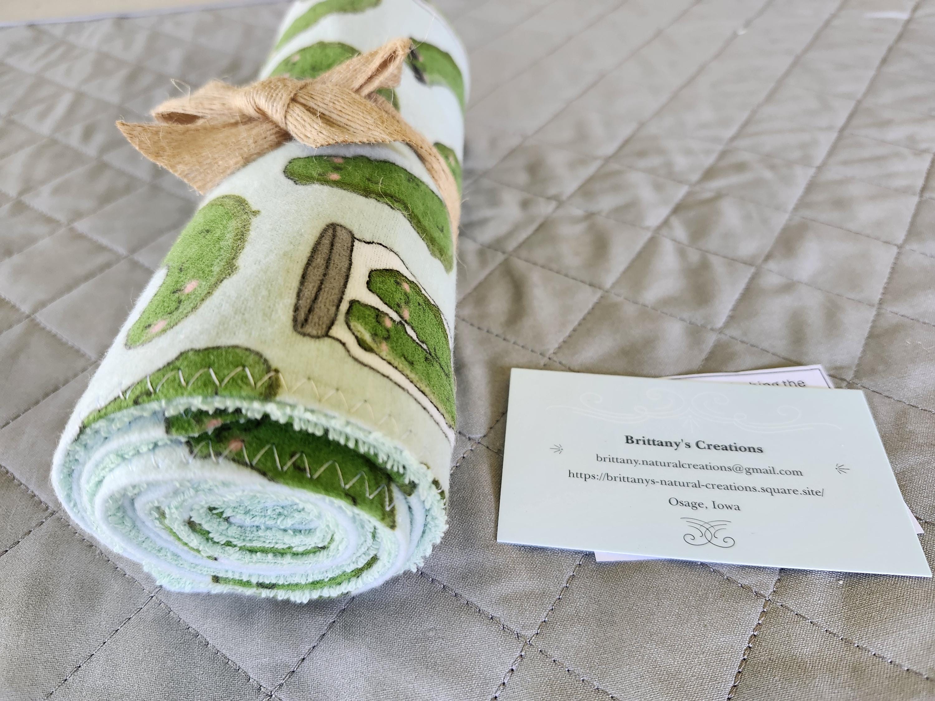 Soft Pickle Pattern Burping Towels - Green or White Backing - Etsy