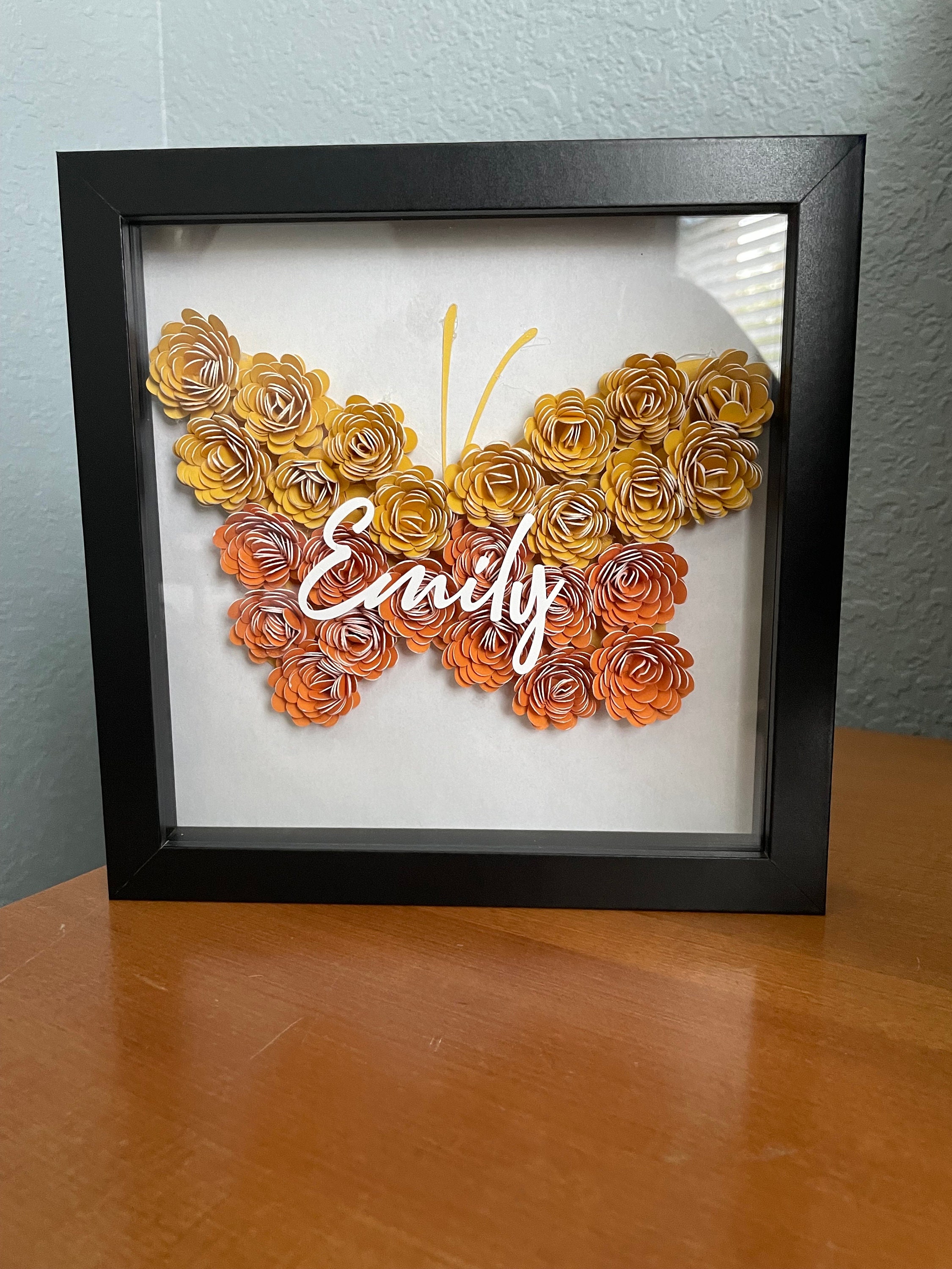 Personalized Flower Butterfly Shadow Box| Birthday| Anniversary ...