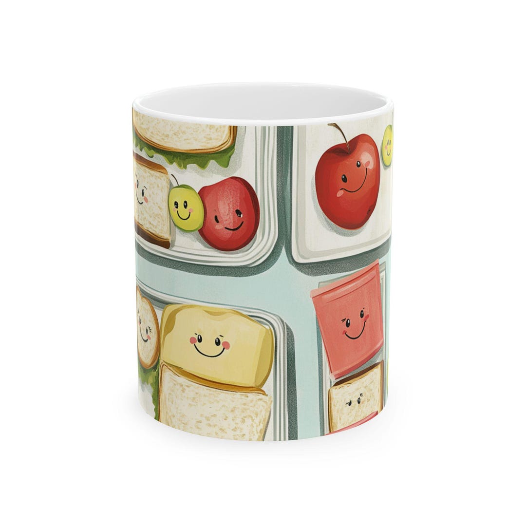 Cheerful Lunchbox Ceramic Mug Cute Food Design, Fun Drinkware, Gift for ...