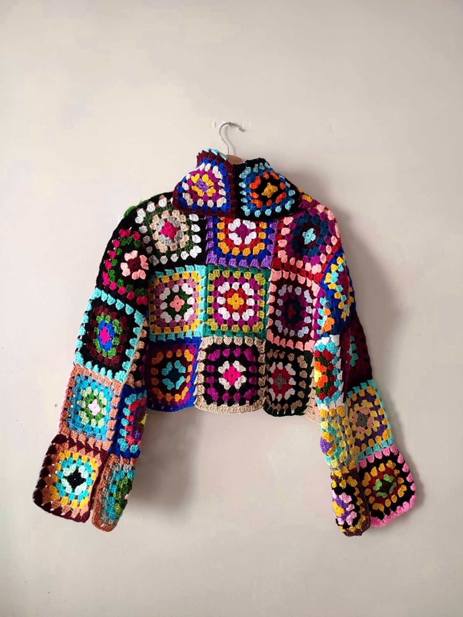 Mochi Sweater, Granny Square Sweater, Handmade Patchwork Sweater ...