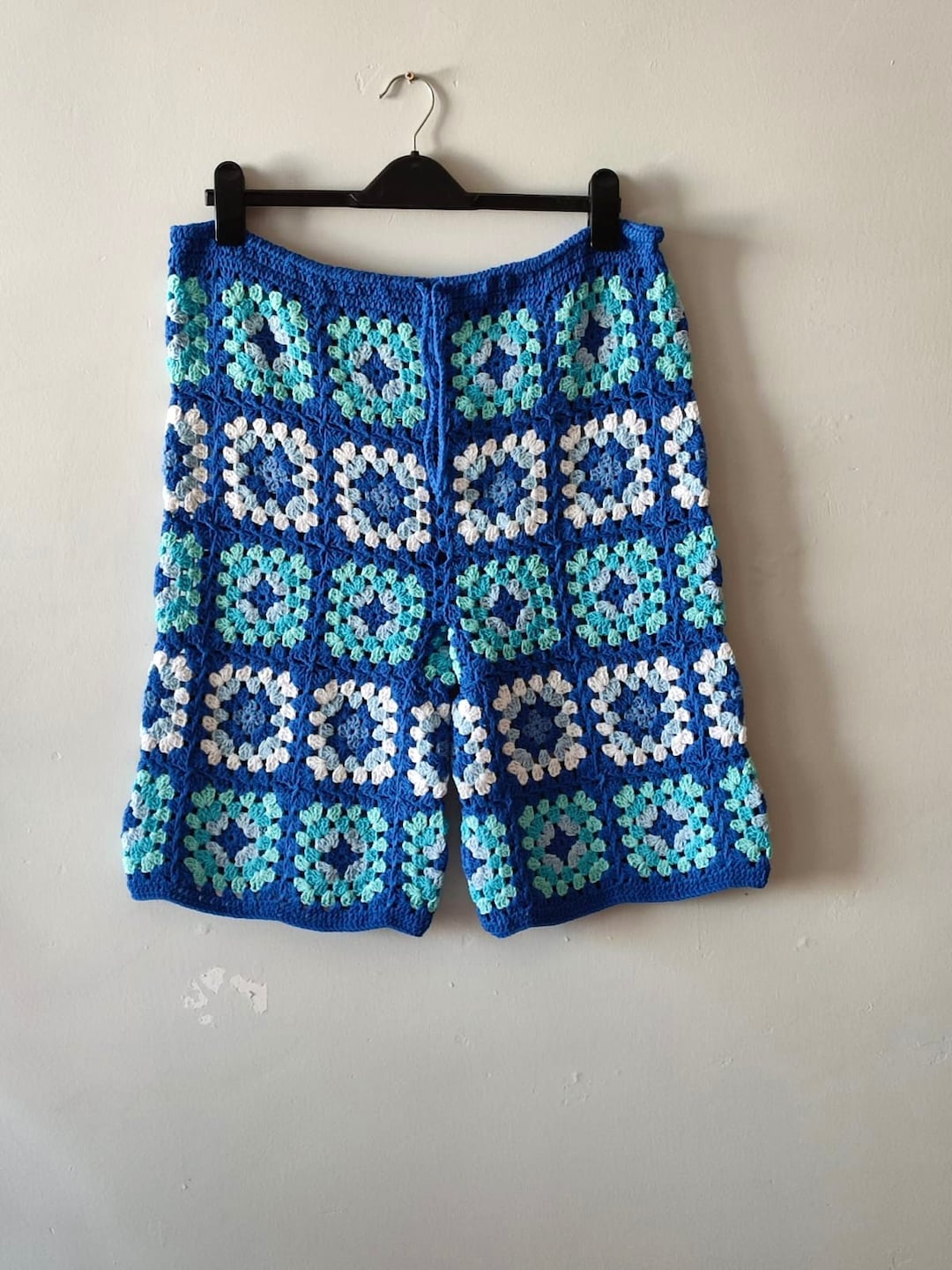 Crochet Granny Square Shorts for Men,unisex Shorts, Crochet Mens' Beach ...