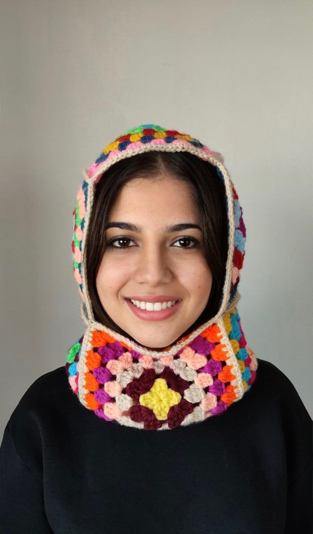 Balaclava, Granny Square Balaclava,handmade Colorful Balaclava, Unisex ...