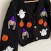 Hand-knitted Halloween Cardigan, Pumpkin Cardigan, Ghost Cardigan ...