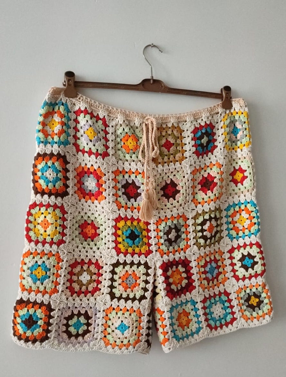 Crochet Shorts, Long Granny Square Shorts, Mens Shorts, Retro Shorts ...