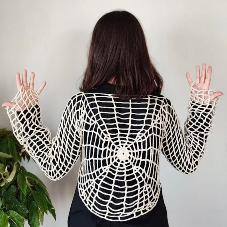 Halloween Spiderweb Top, Crochet Spiderweb Crop Top, Halloween Crochet ...