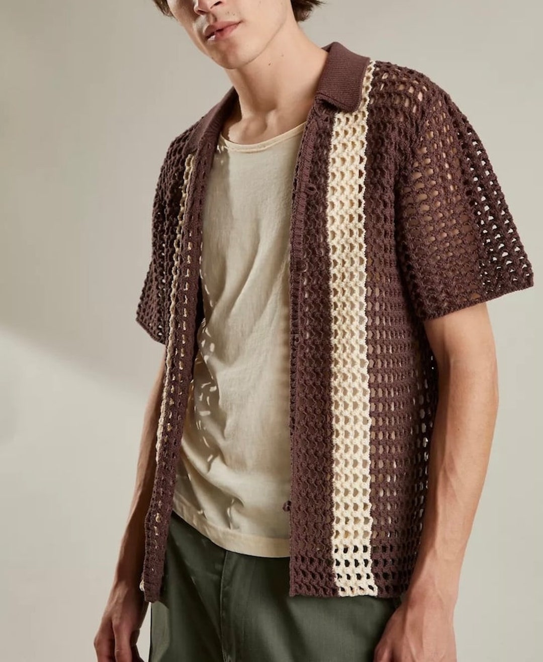 Crochet Shirt, Unisex Shirt, Crochet Overshirt, Crochet Multicolor ...