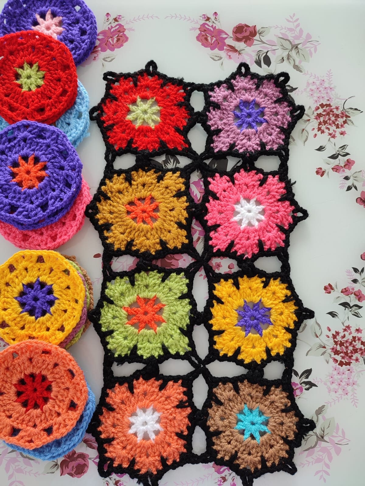 Crochet Granny Square Cardigan, Crochet Floral Cardigan, Handmade Mini Patchwork Cardigan ...