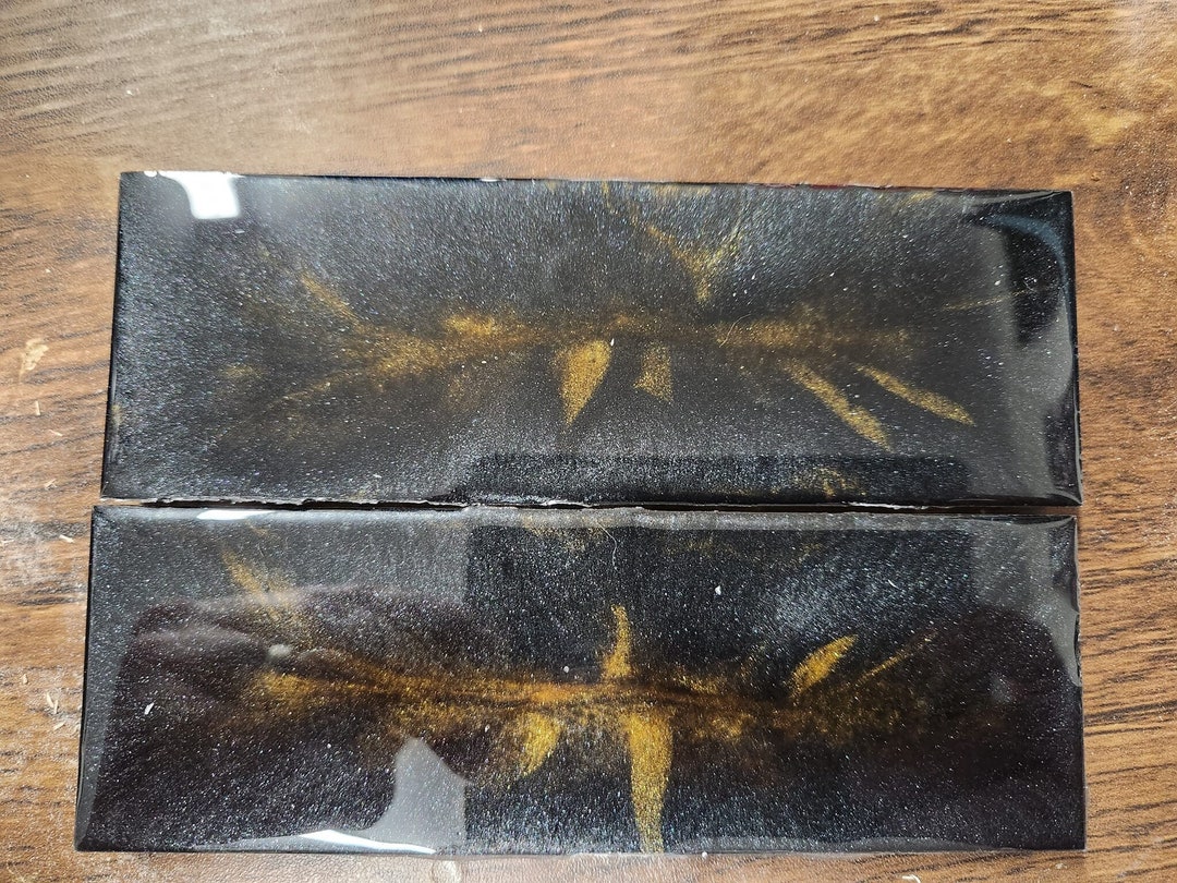 Black and Gold Resin Knife Scales handmade - Etsy