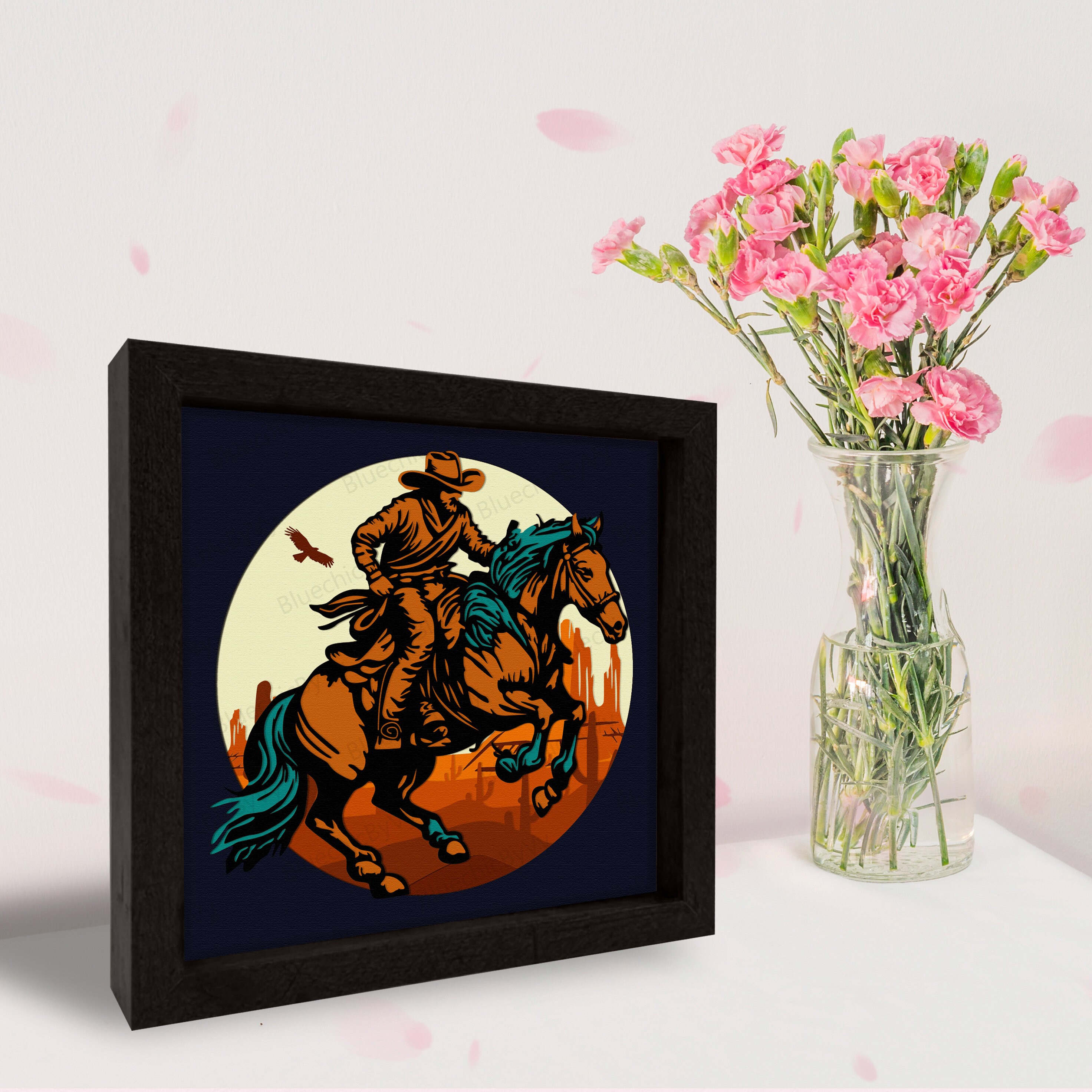 Cowboy Shadow Box Svg, Cowboy Light Box Svg, Cowboy Gift, for Cricut ...