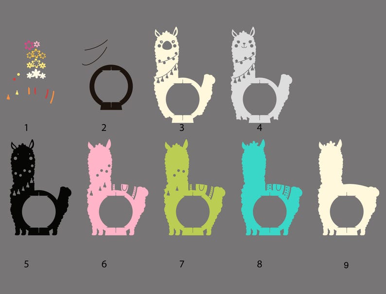 Bundle Animal so Cute Light Box Svg, Alpaca Shadow Box, Lantern Paper ...