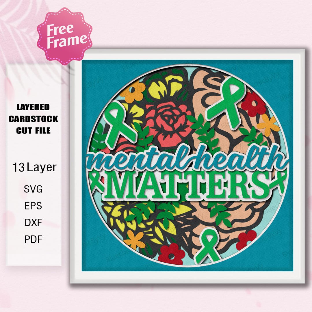 Mental Health Matters Shadow Box Svg, Health Gift, Mental Health Light ...
