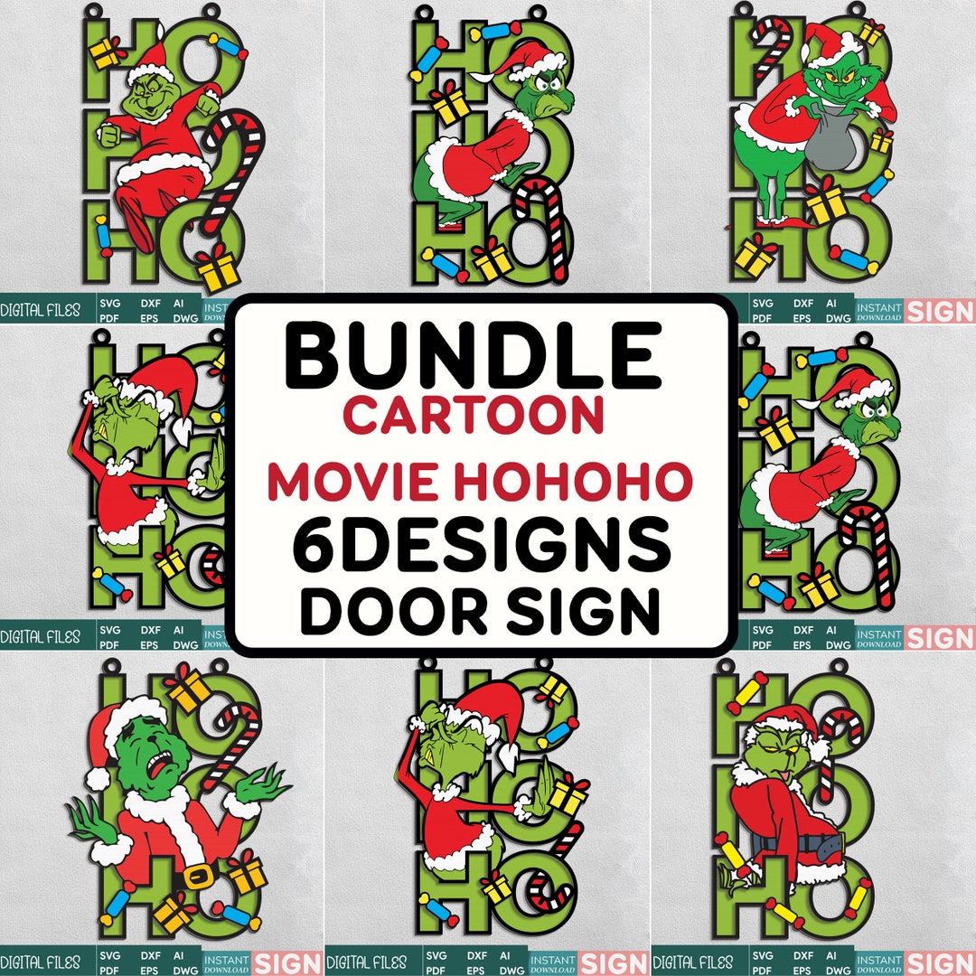 Bundle Grinch hohoho Türhänger svg, Grinch hohoho Türhänger ...