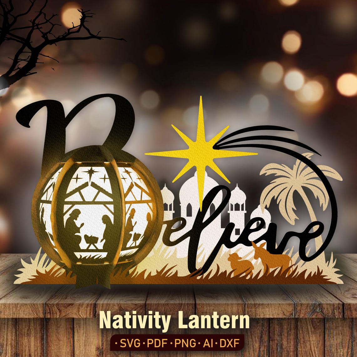 Bundle Nativity Lantern Scene Svg, Nativity Shadow Box,jesus Lantern ...