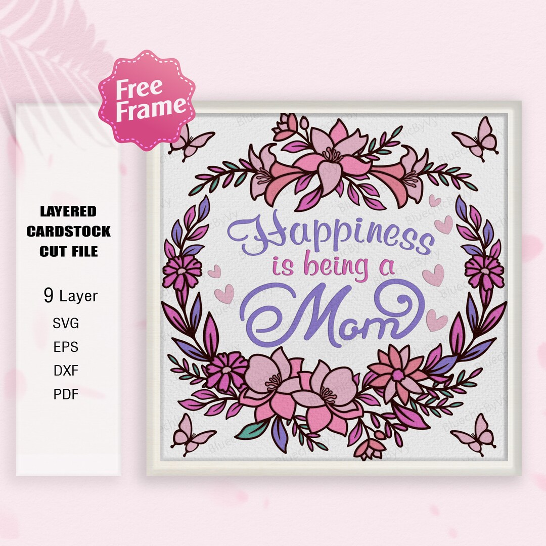 Happoness is Being A Mom Shadow Box, Mother Day Shadow Box, Mother Day ...